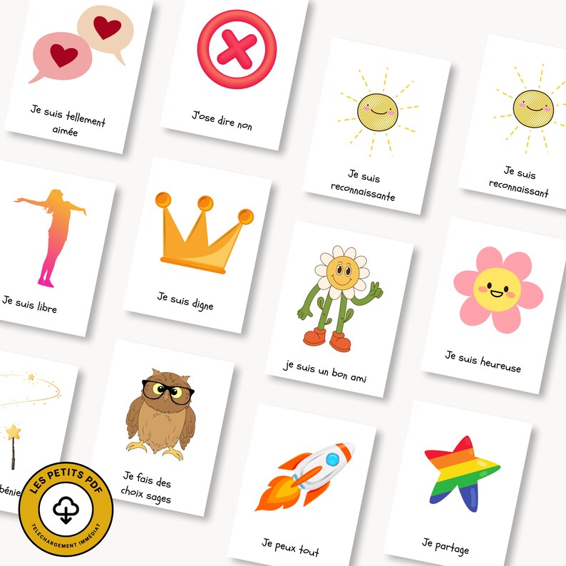 70 Cartes d'affirmation pour enfants - Affirmation positive & estime de ...