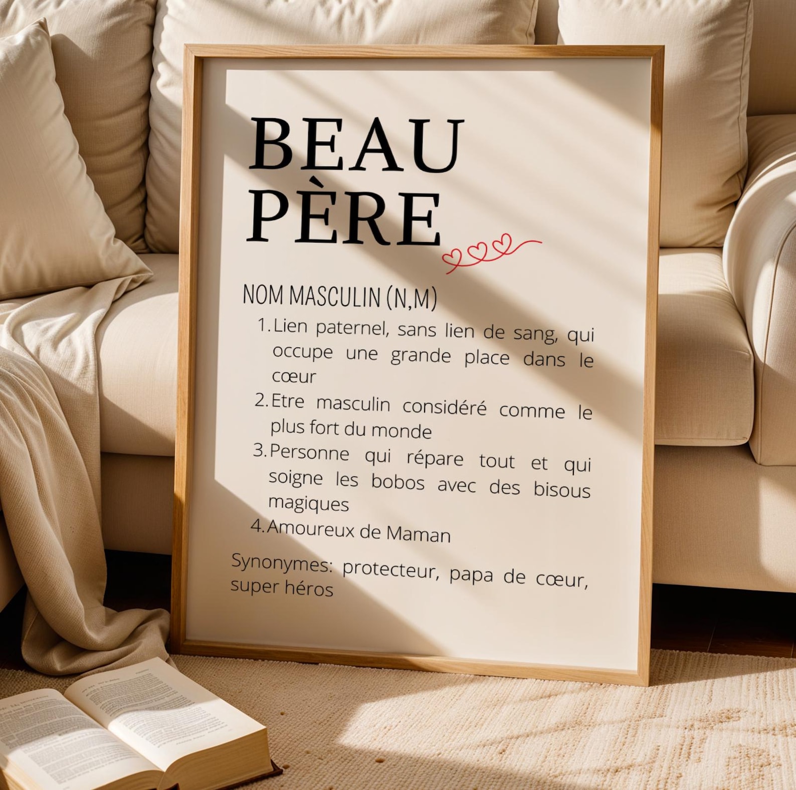 Affiche Définition Beau Père - Poster idéale pour offrir en cadeau de ...