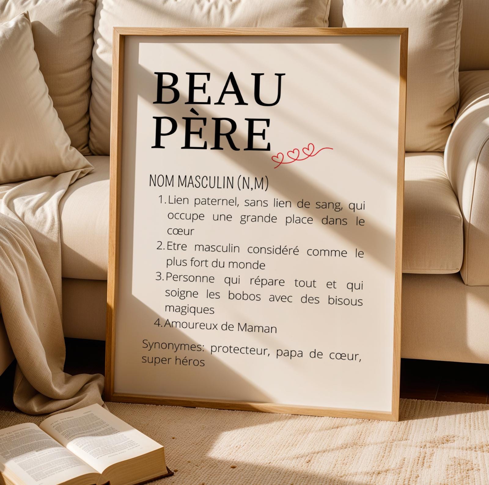 Affiche Définition Beau Père - Poster idéale pour offrir en cadeau de ...