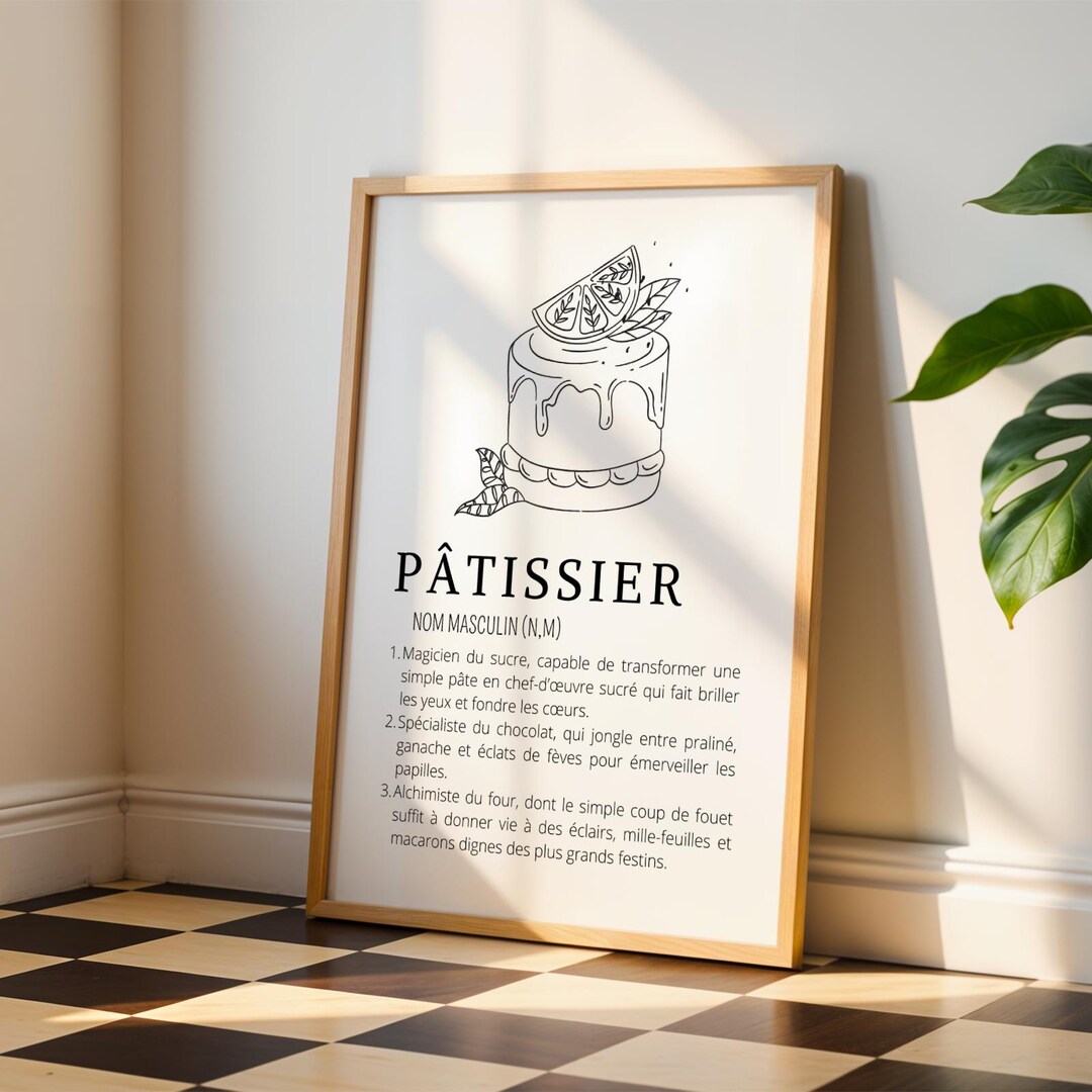 Pastry Chef Definition Poster - Minimalist Poster for Pastry Shops ...