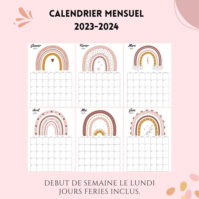 Kalender 2023-2024 Kalender 2023 om af te drukken - Etsy Nederland