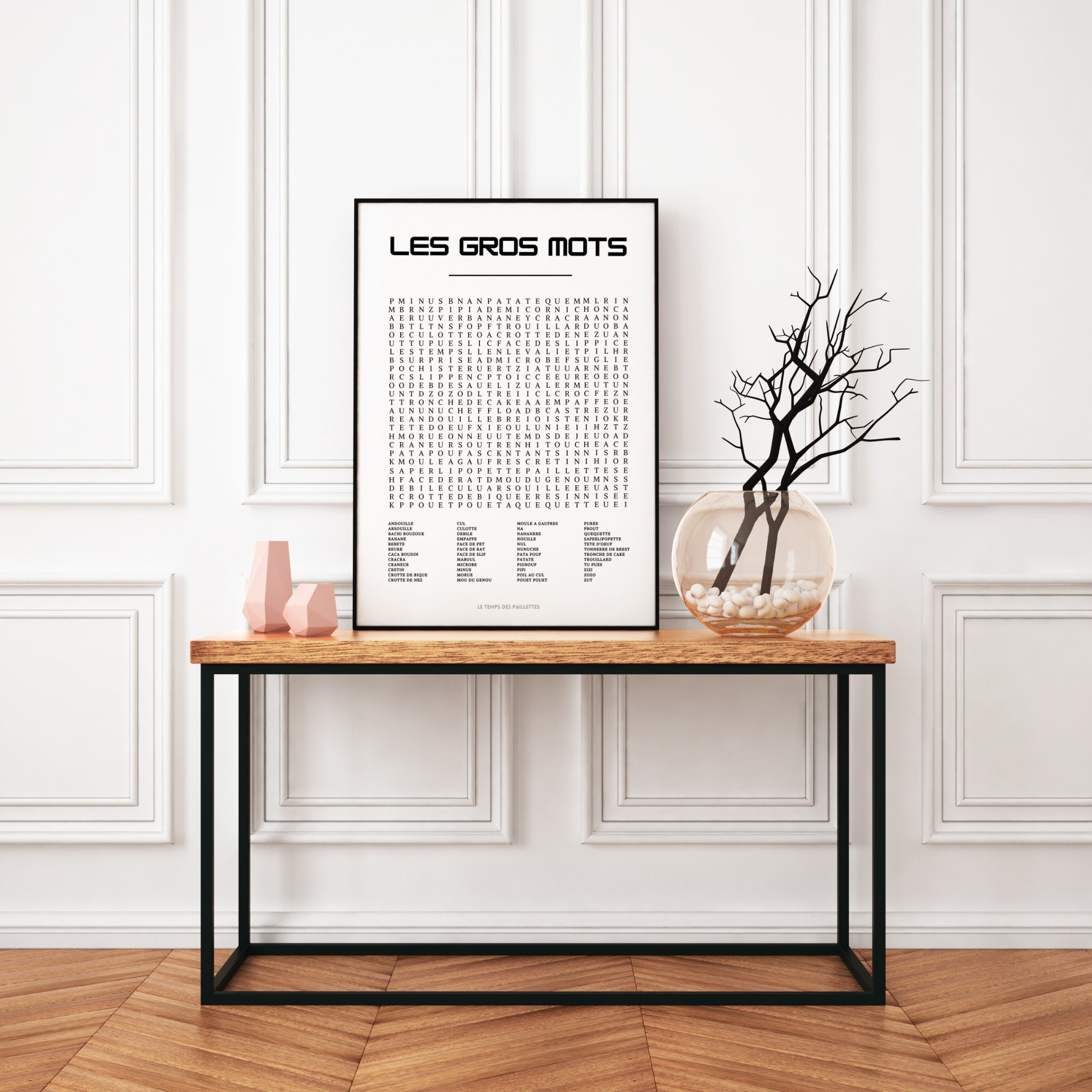 Affiche Mots mêles Les Gros Mots Poster d'art les gros mots Décoration ...
