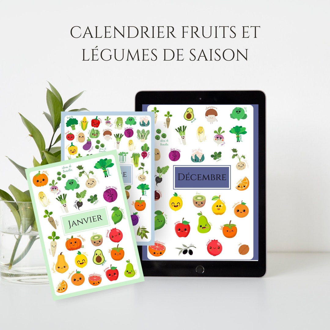 Reusable Seasonal Fruits and Vegetables - Seasonal Vegetable Calendar ...