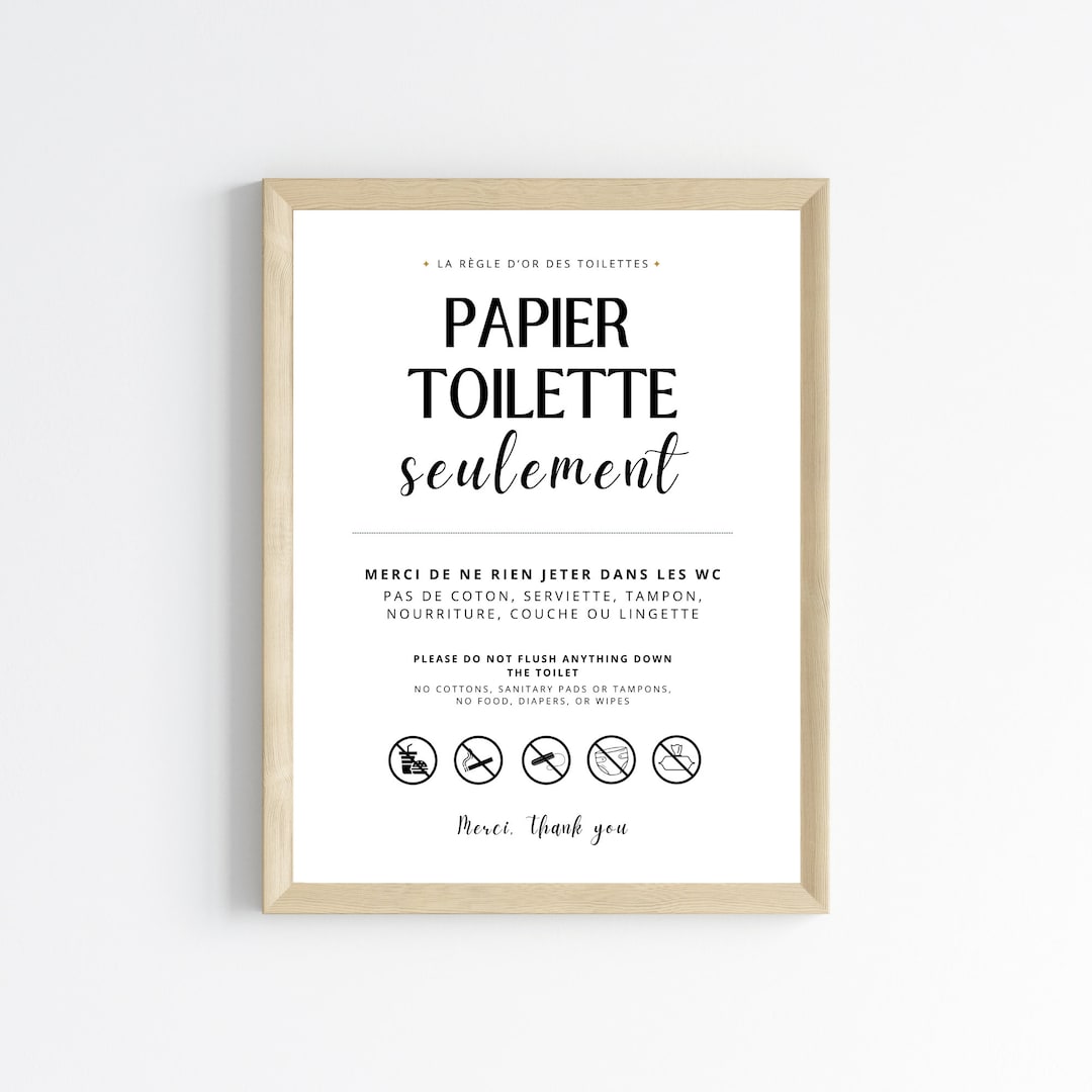 Affiche Ne rien jeter dans les WC en français - Affiche toilette ... Affiche Ne rien jeter dans les WC en français - Affiche toilette ...