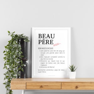 Affiche Définition Beau Père - Poster idéale pour offrir en cadeau de ...