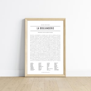 Word Search Poster the Bakery in French | Wall Decoration for Bakery ...