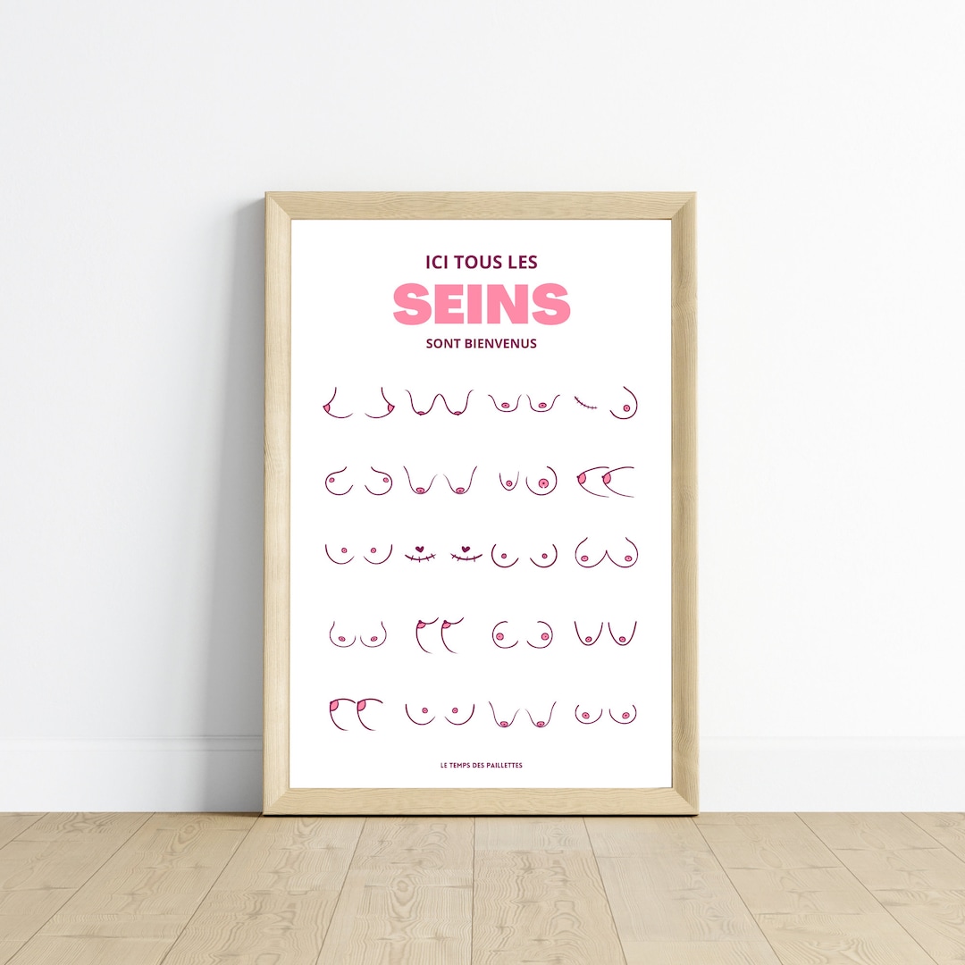 Affiche humour WC affiche ici tous les seins sont bienvenus par Les ...