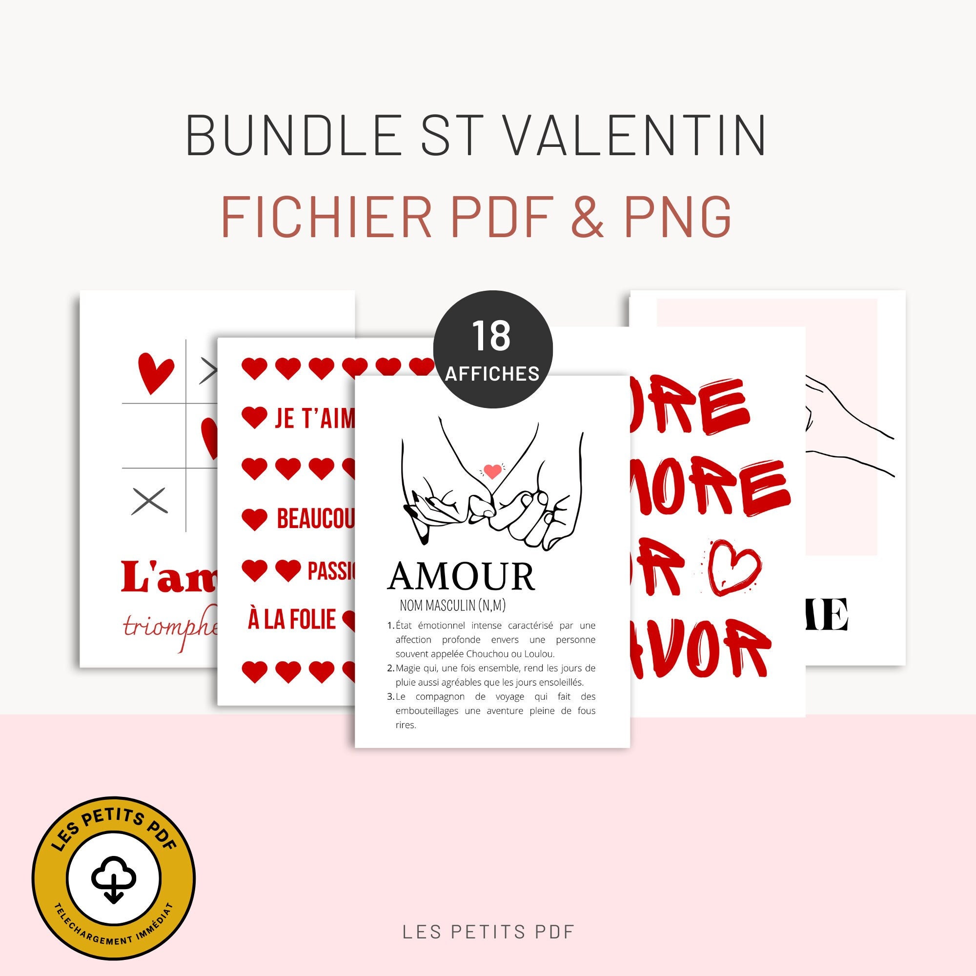 18 affiches de la Saint-Valentin Décoration murale tendance Saint ...