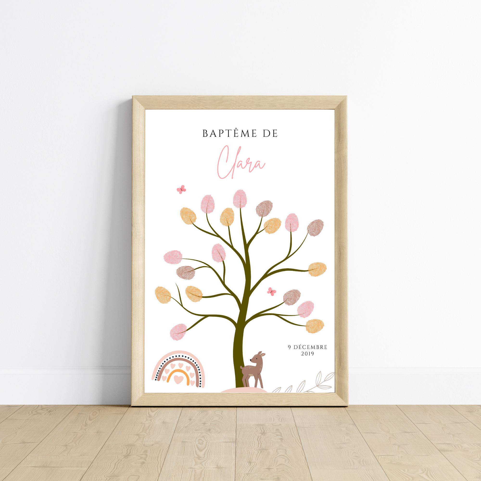 Boho Girl's Footprint Tree Personalized Birthday Decoration Les Petits ...