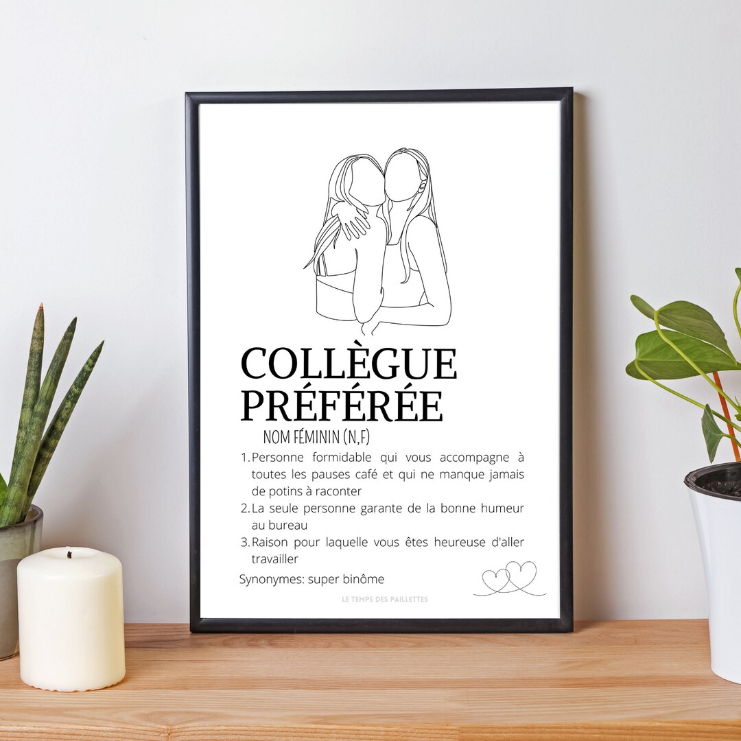Colleague Definition Poster - Colleague Departure Drink Gift - Poster ...