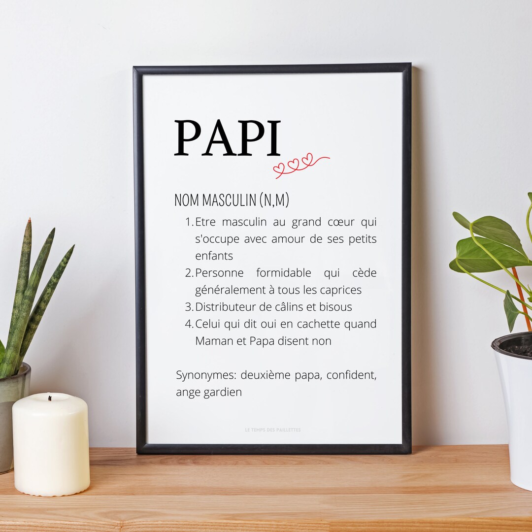 Póster Definición de Papi Póster del abuelo Regalo para el abuelo ...