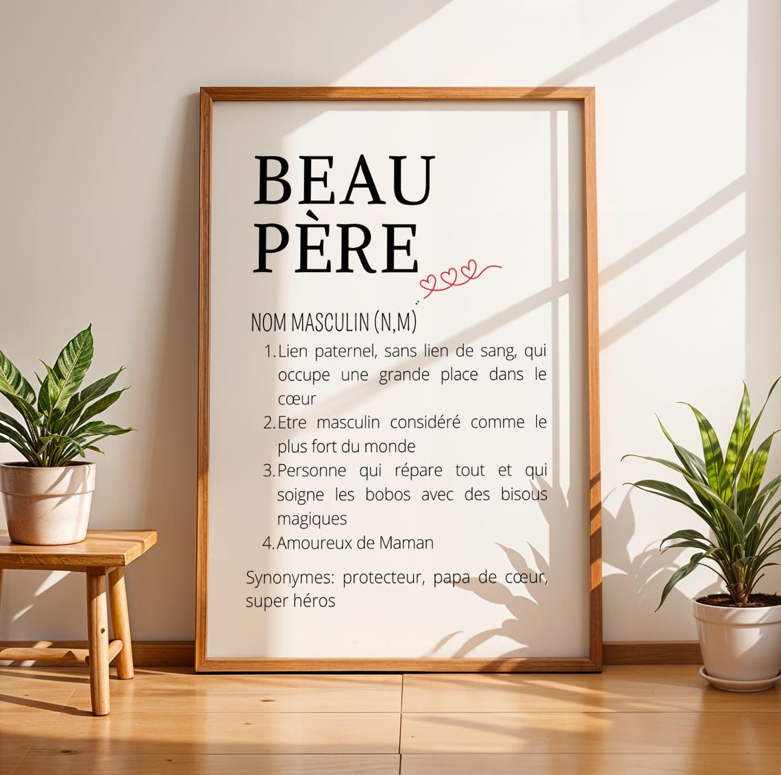 Affiche Définition Beau Père - Poster idéale pour offrir en cadeau de ...