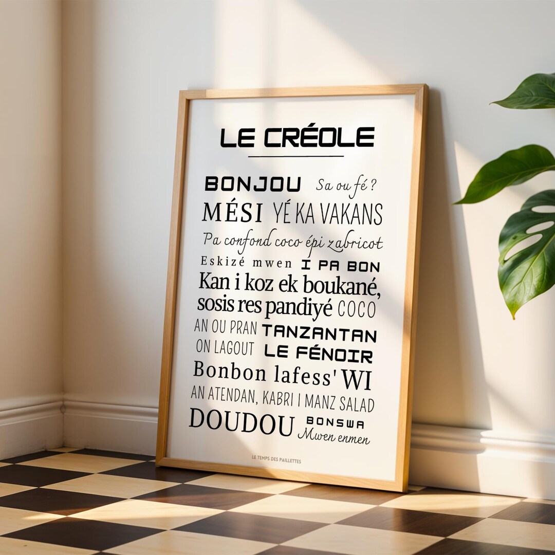 Creole Poster - Creole Words and Expressions Poster - Minimalist ...