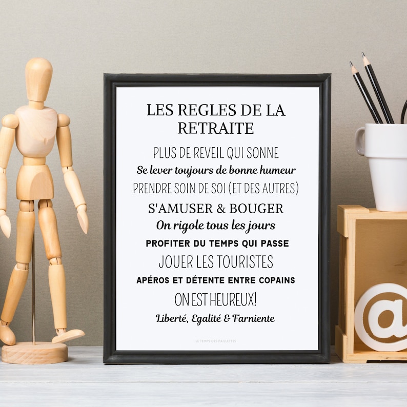 Affiche cadeau départ à la retraite - poster retraiter personnalisé par ...