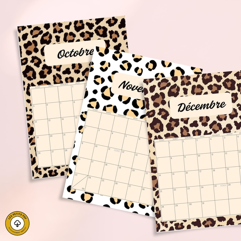 Printable 2026 Monthly Calendar Decorated With Chic Leopard Print ...