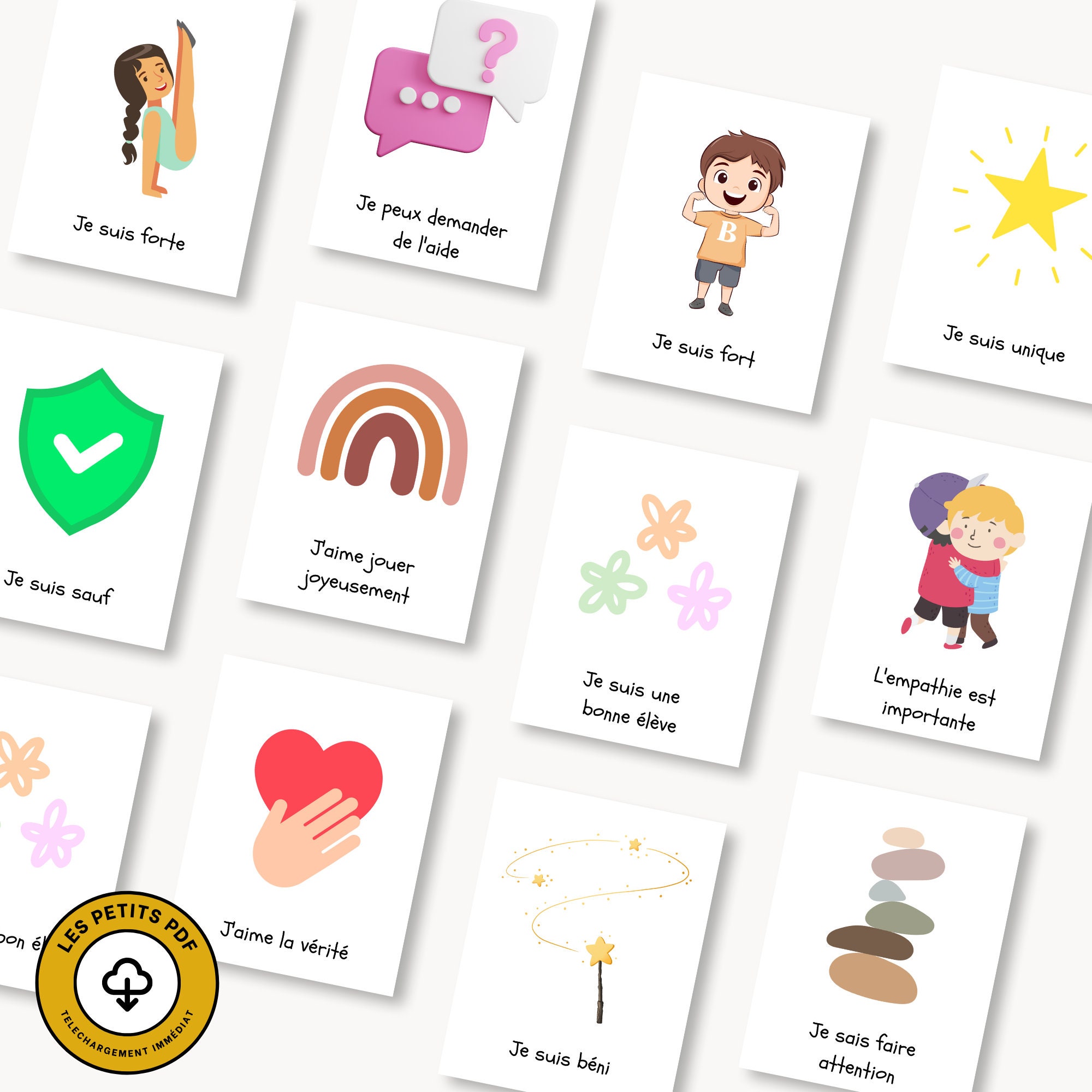 70 Cartes d'affirmation pour enfants - Affirmation positive & estime de ...