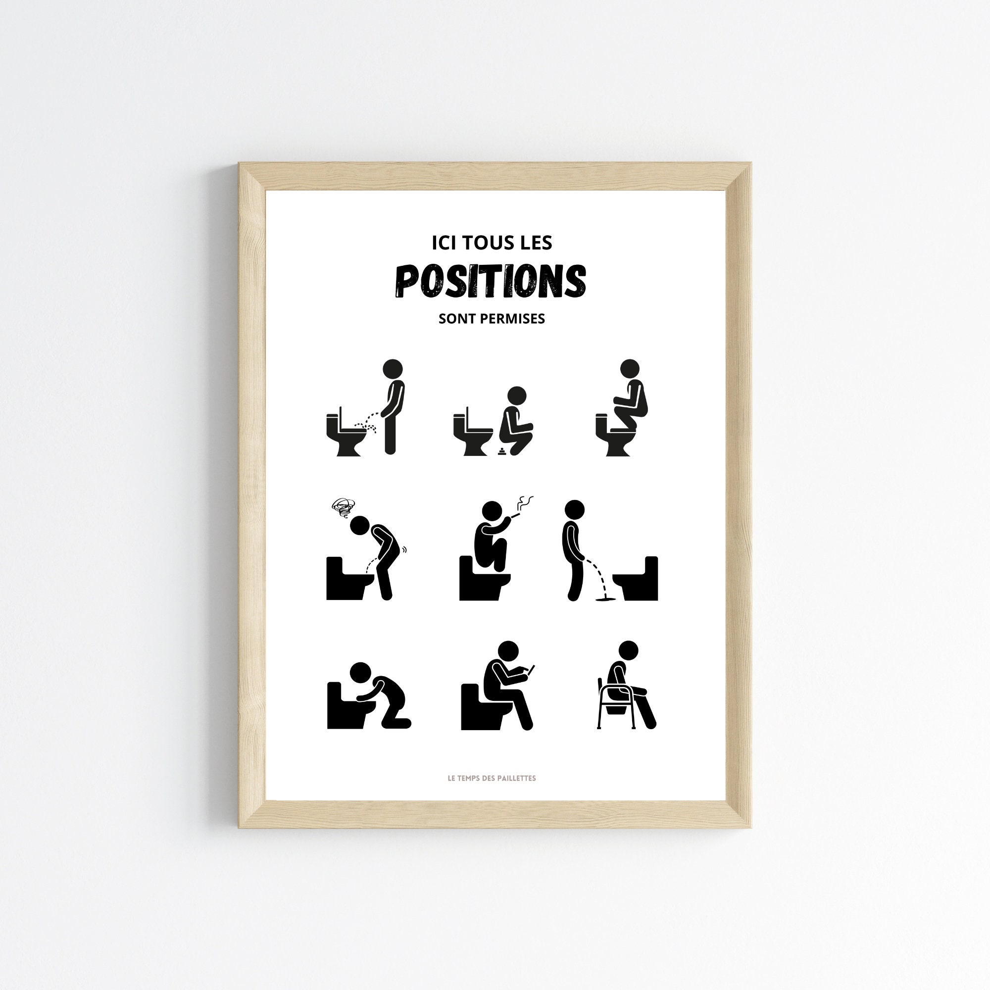 WC Humor Poster Poster Here All Positions Are Allowed Airbnb Poster by ...