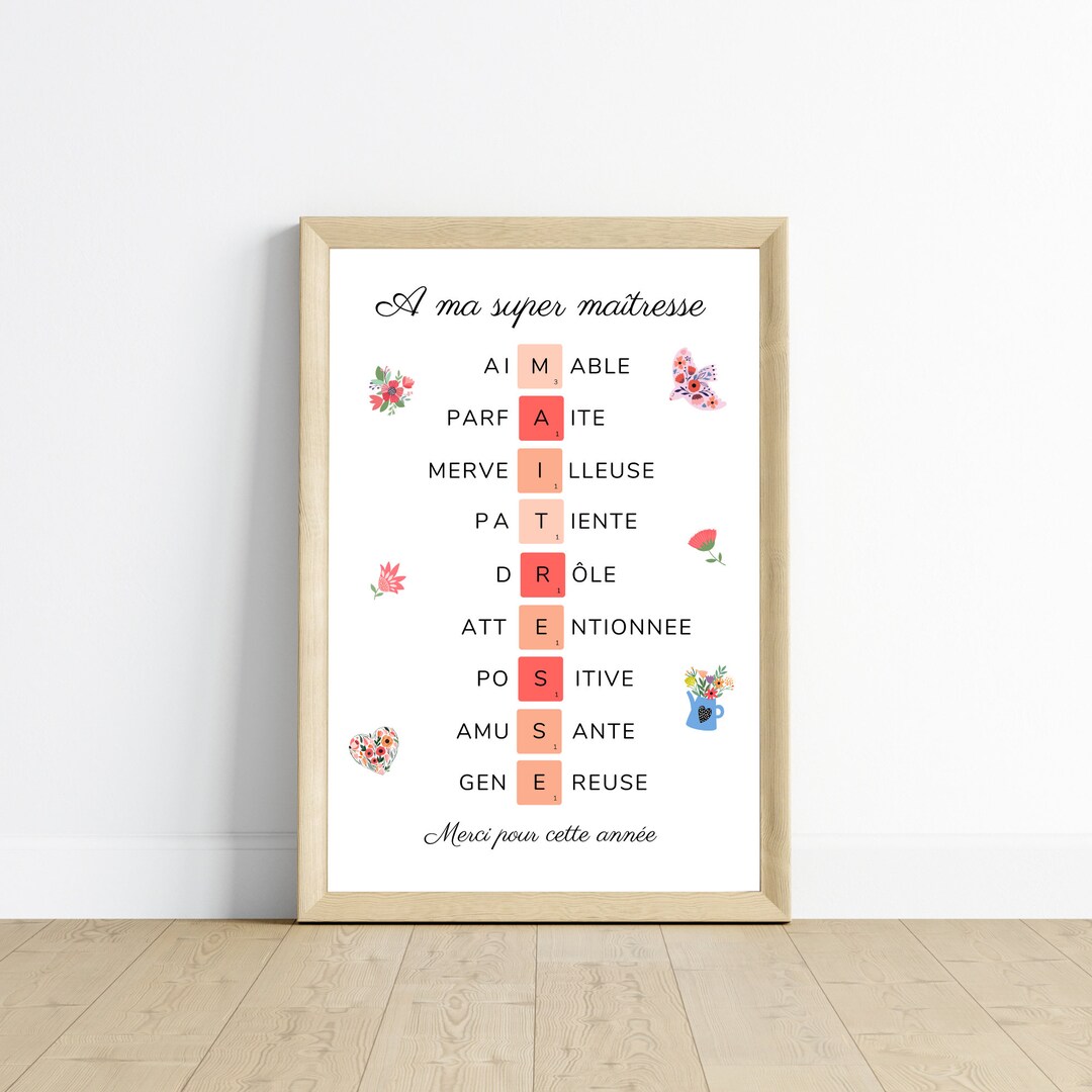 Teacher Scrabble Poster Teacher Gift Poster to Download by Les Petits ...