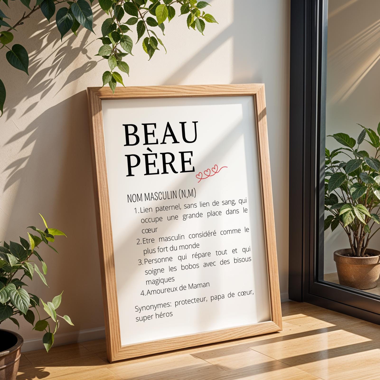Affiche Définition Beau Père - Poster idéale pour offrir en cadeau de ...