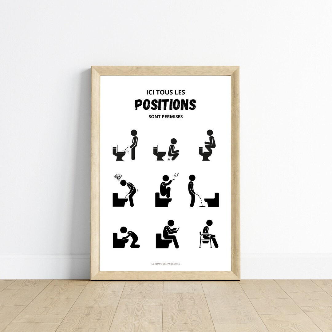 WC Humor Poster - Poster Here All Positions Are Allowed - Airbnb Poster ...