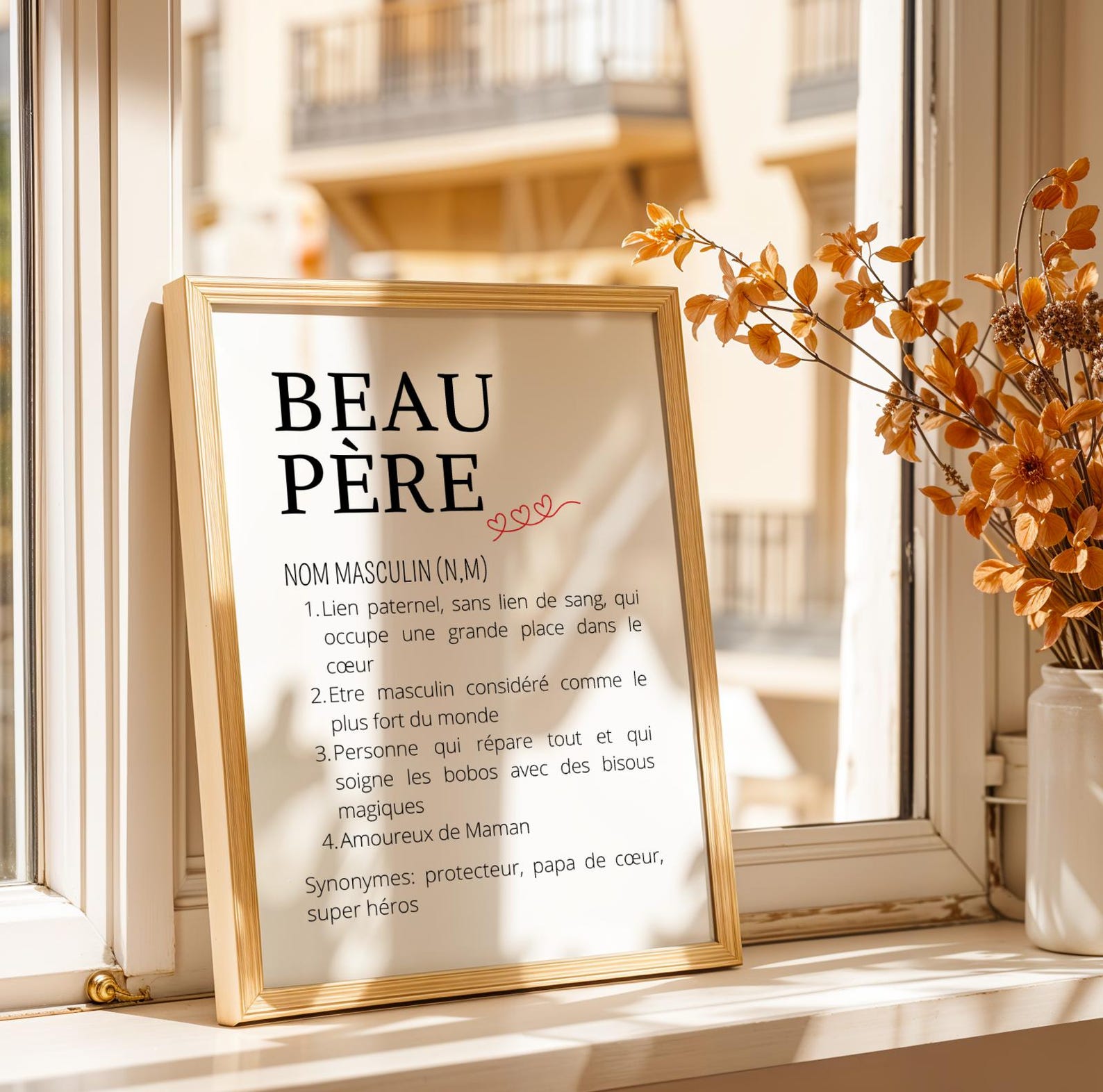 Affiche Définition Beau Père - Poster idéale pour offrir en cadeau de ...