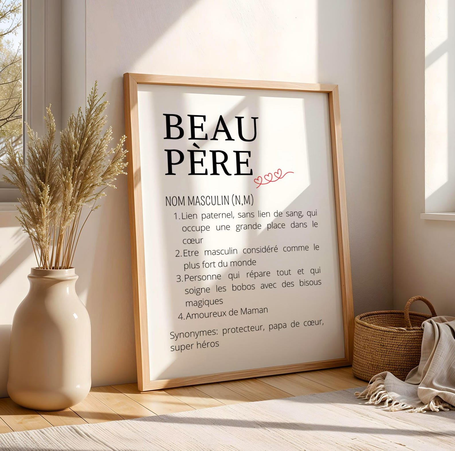 Affiche Définition Beau Père - Poster idéale pour offrir en cadeau de ...