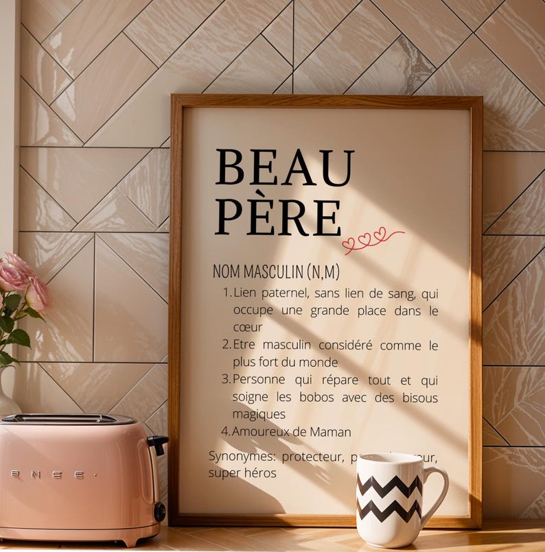 Affiche Définition Beau Père - Poster idéale pour offrir en cadeau de ...