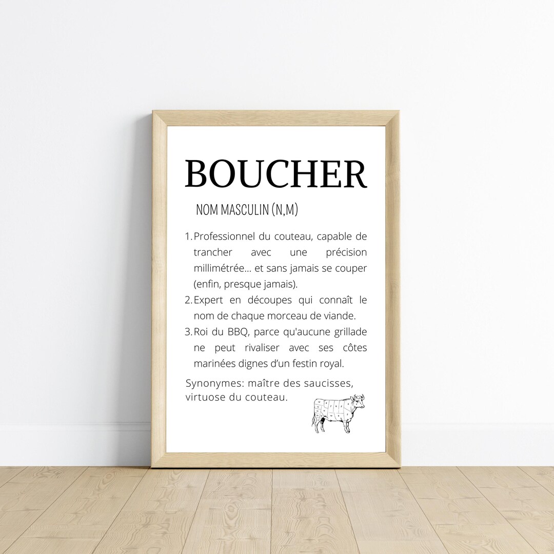 Butcher Definition Poster - Minimalist Poster for Butcher Shop ...