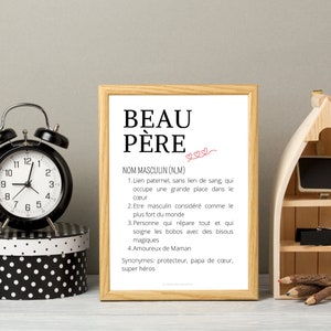 Affiche Définition Beau Père - Poster idéale pour offrir en cadeau de ...