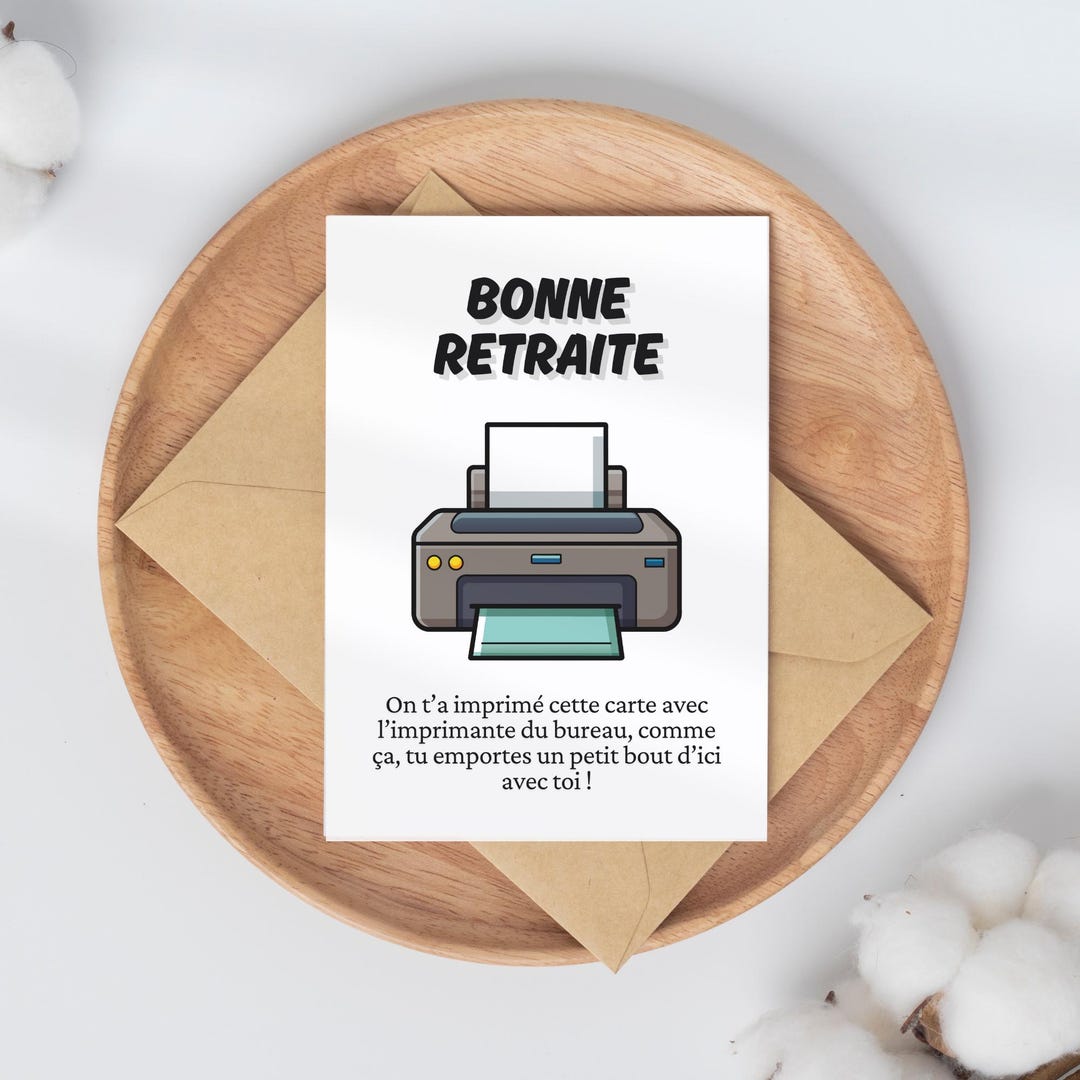 Carte À IMPRIMER pour départ en retraite collègue de travail | "On t'a ...