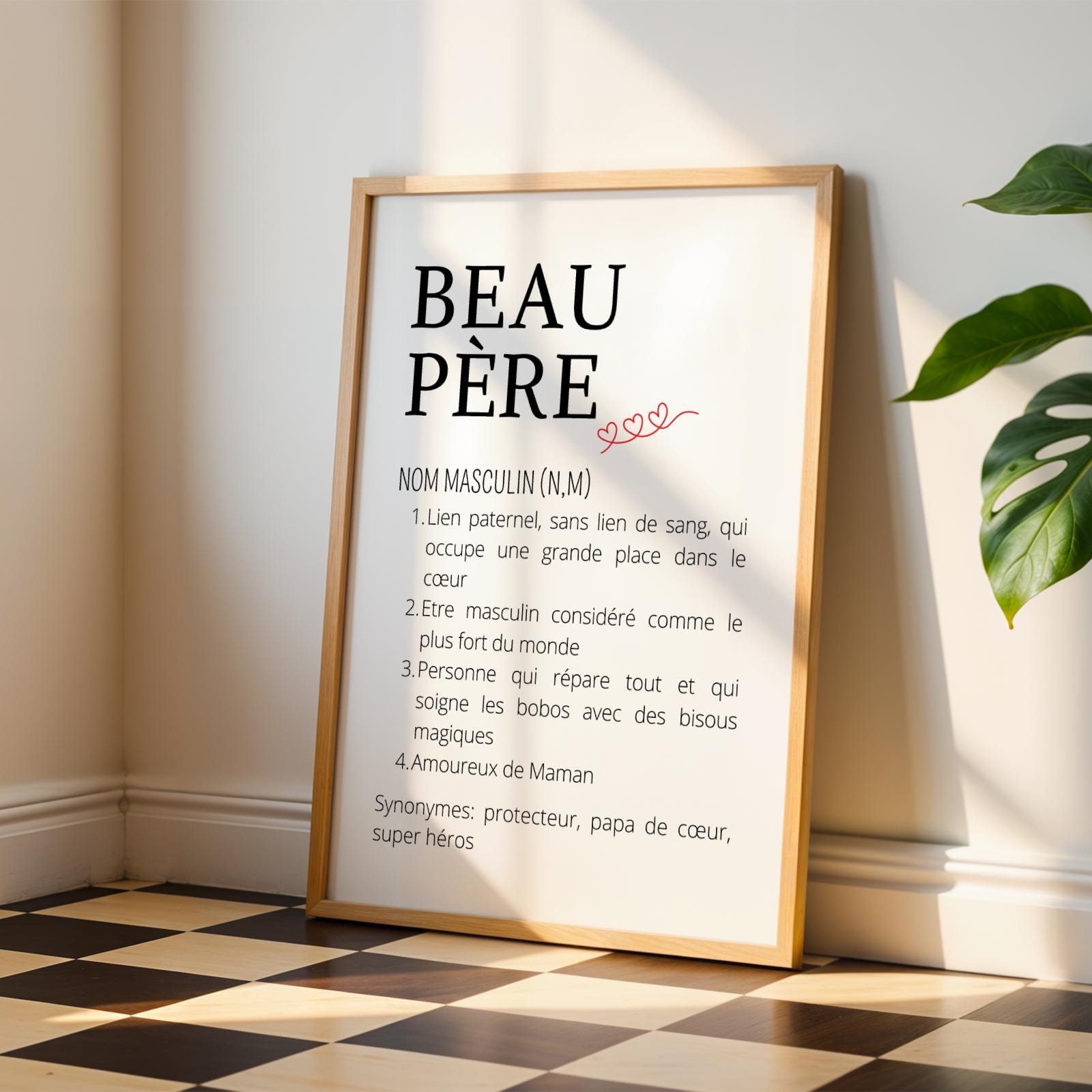 Affiche Définition Beau Père - Poster idéale pour offrir en cadeau de ...
