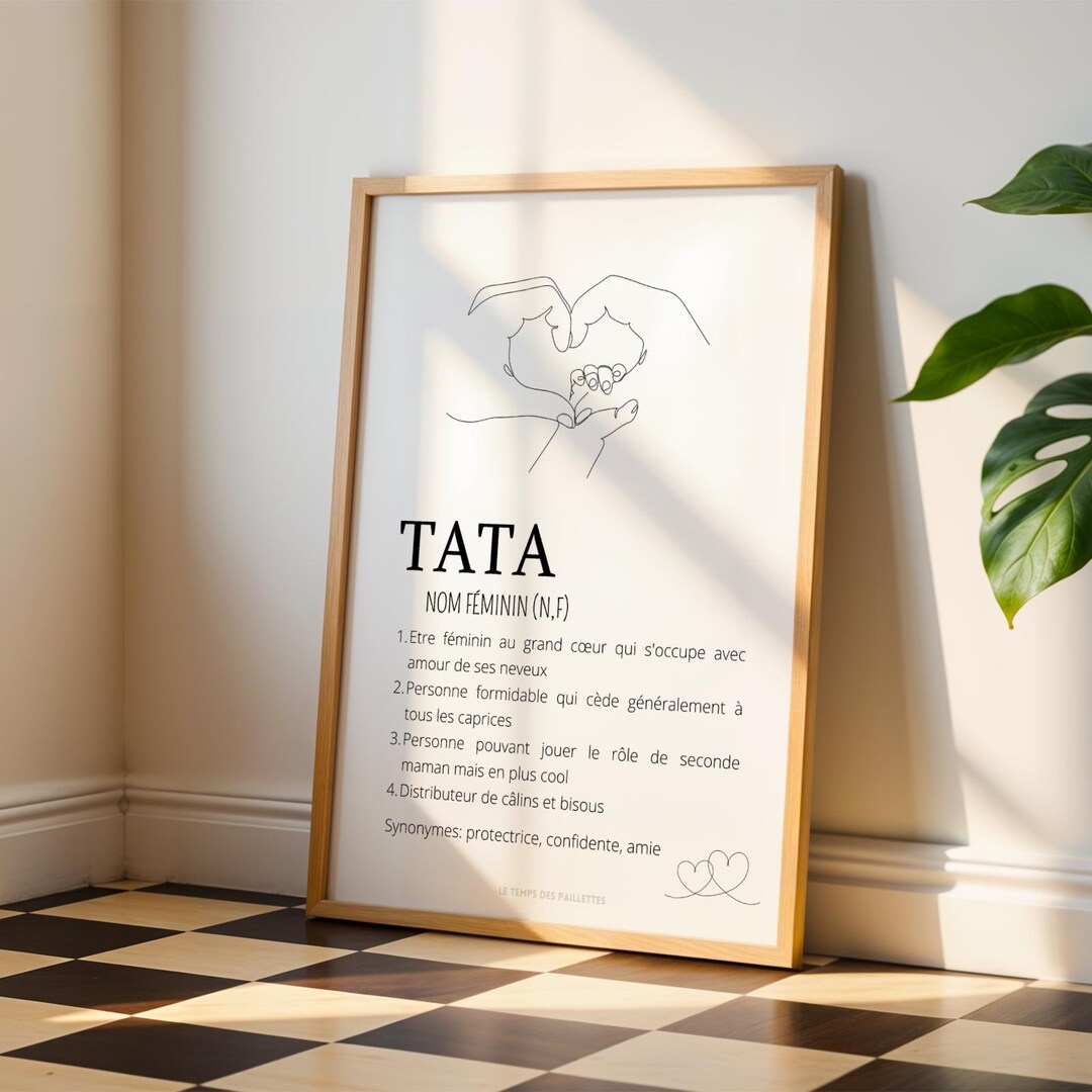 Auntie Definition Poster | Gift for Auntie - Minimalist Single Line ...