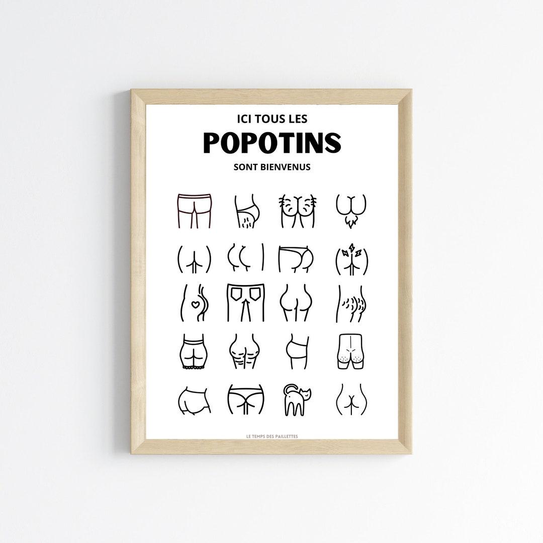 Affiche humour WC - affiche ici tous les popotins sont bienvenus ...