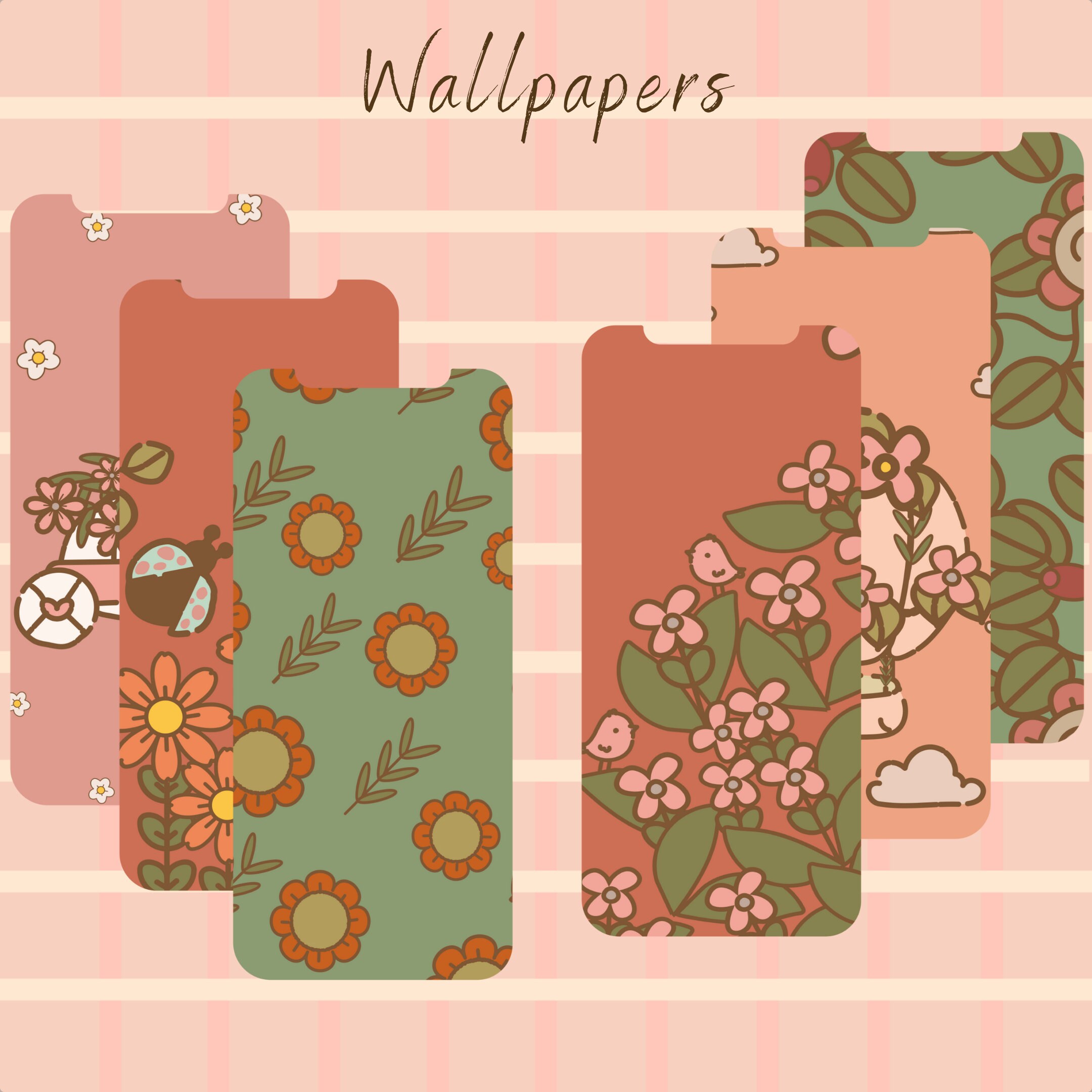 Handdrawn Cottagecore iPhone Icon Bundle 400 Icons With Wallpapers and ...