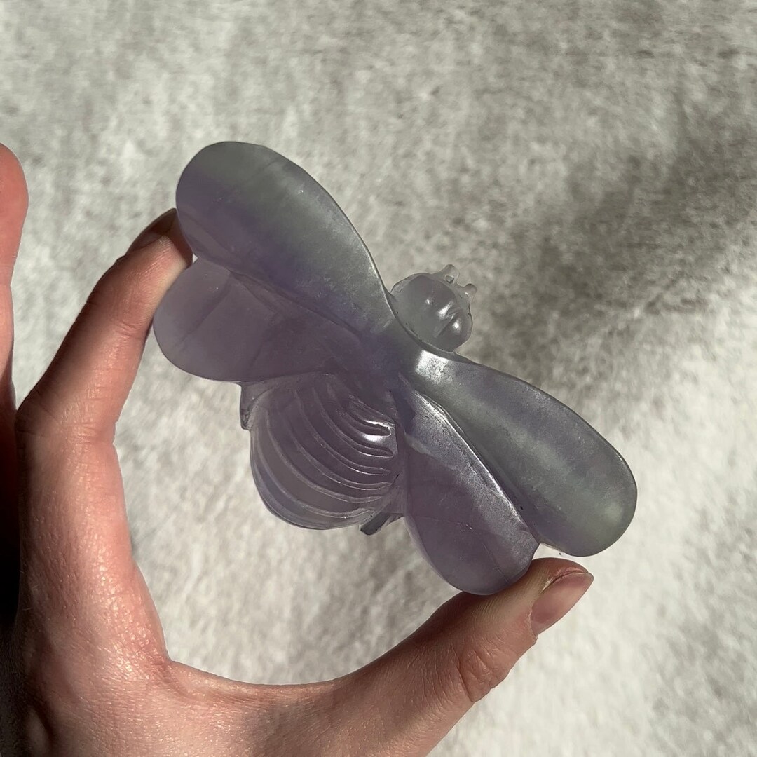 Crystal Bee Carving Yttrium Fluorite Lavender Fluorite Crystal Carving ...