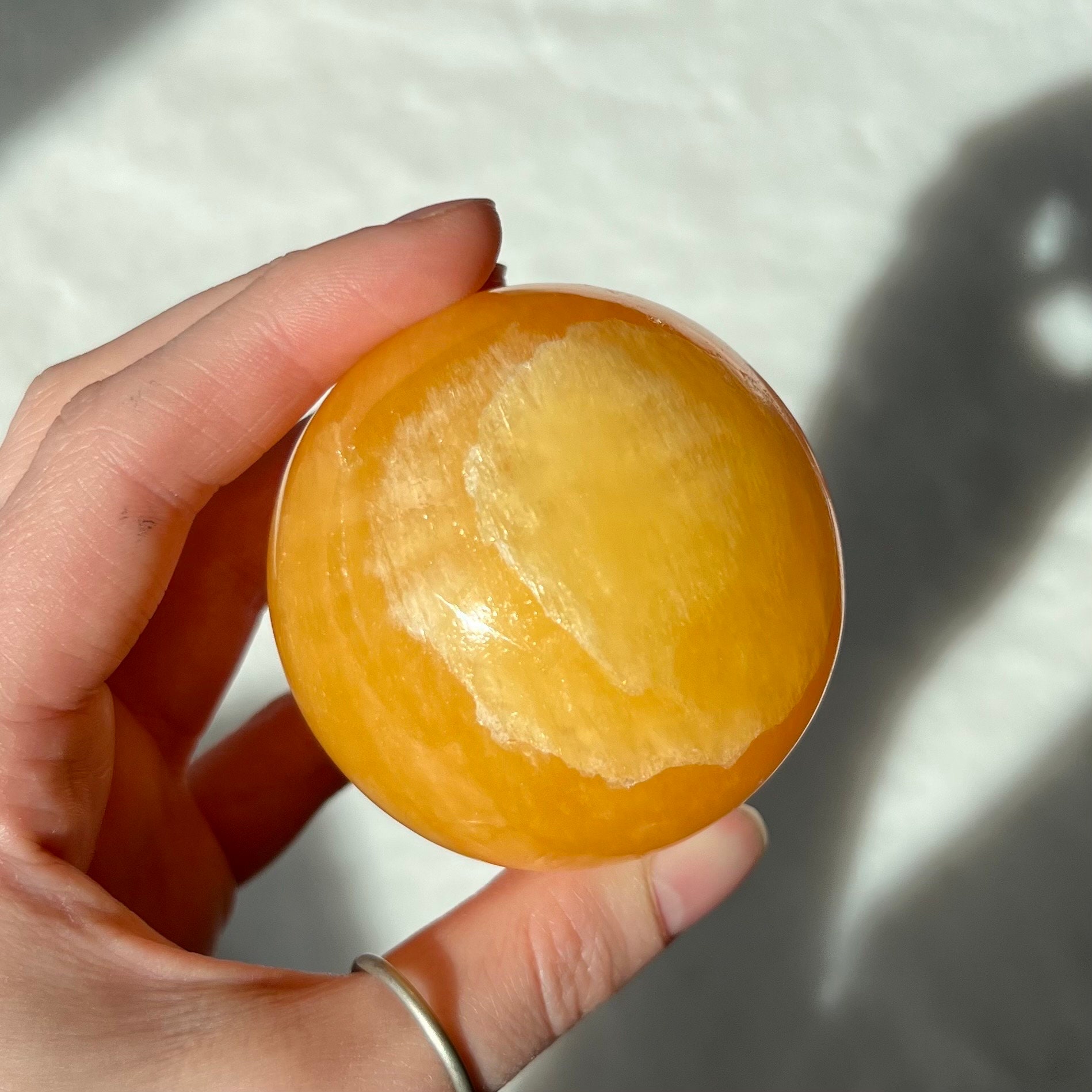 Orange Calcite Sphere Orange Banded Calcite Sphere Polished Orange ...