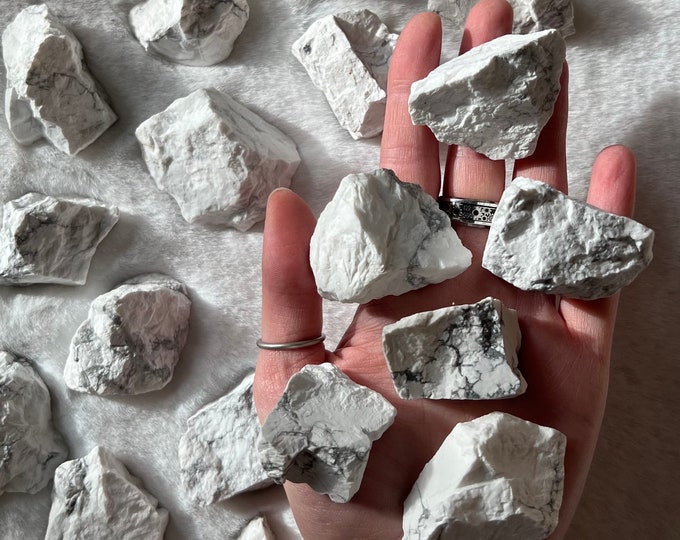 Large Natural Rough White Howlite Stone Over 1/2 Pound Healing Crystals ...