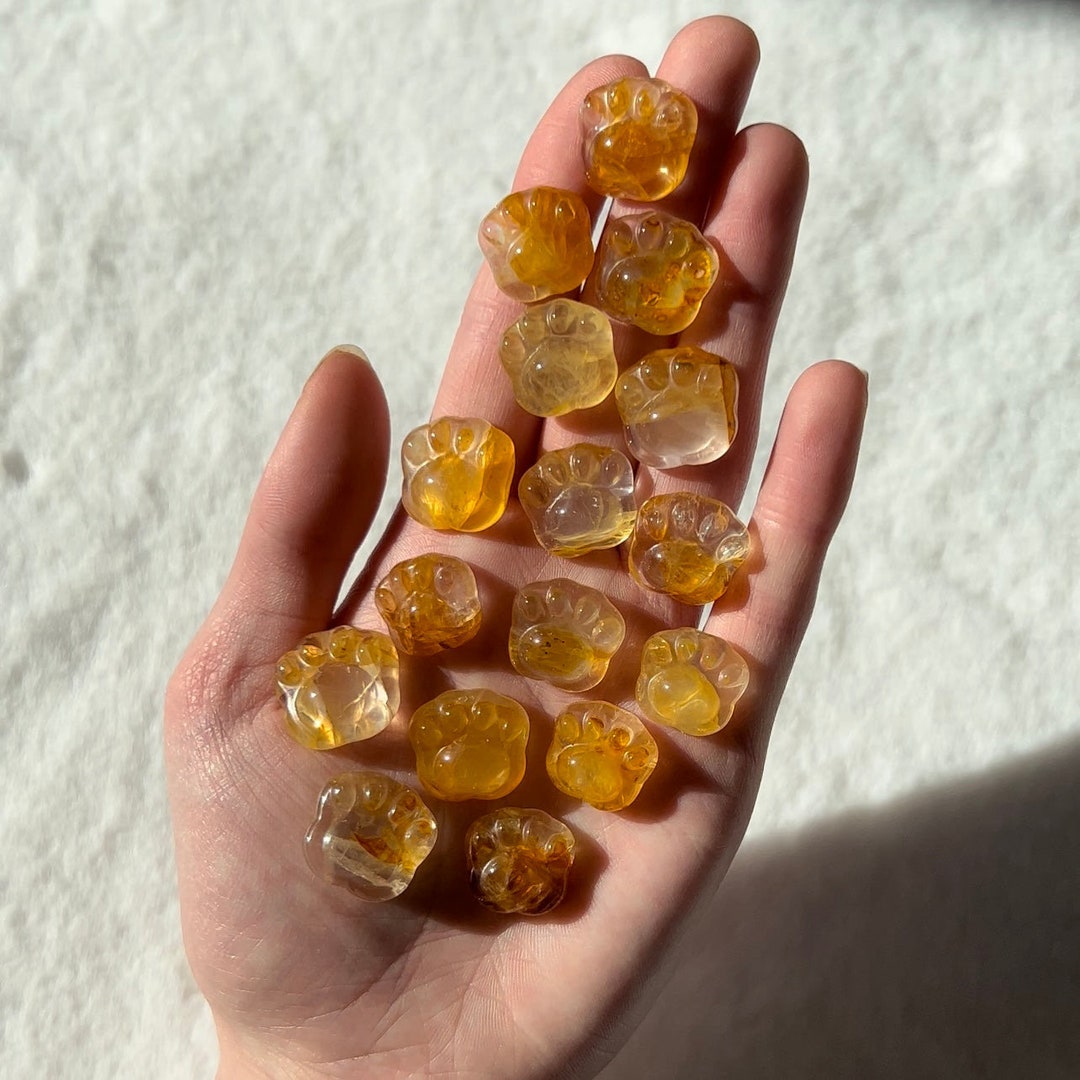 Golden Healer Crystal Paw Mini Crystal Gift for Crystal Lover Cat Lover ...