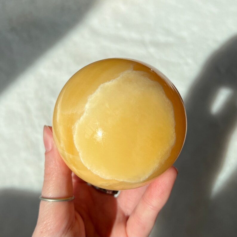 Orange Calcite Sphere Orange Banded Calcite Sphere Polished Orange ...