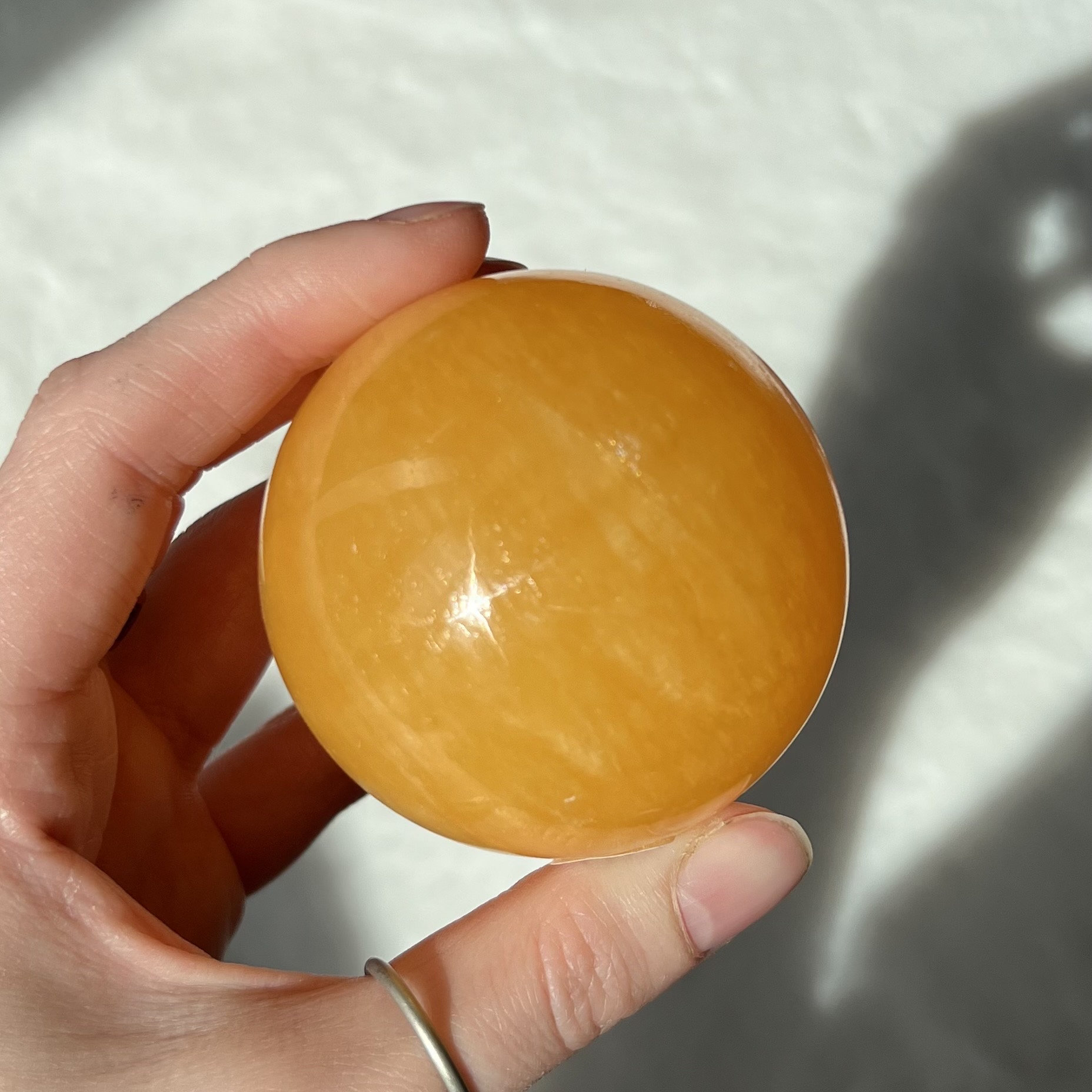 Orange Calcite Sphere Orange Banded Calcite Sphere Polished Orange ...