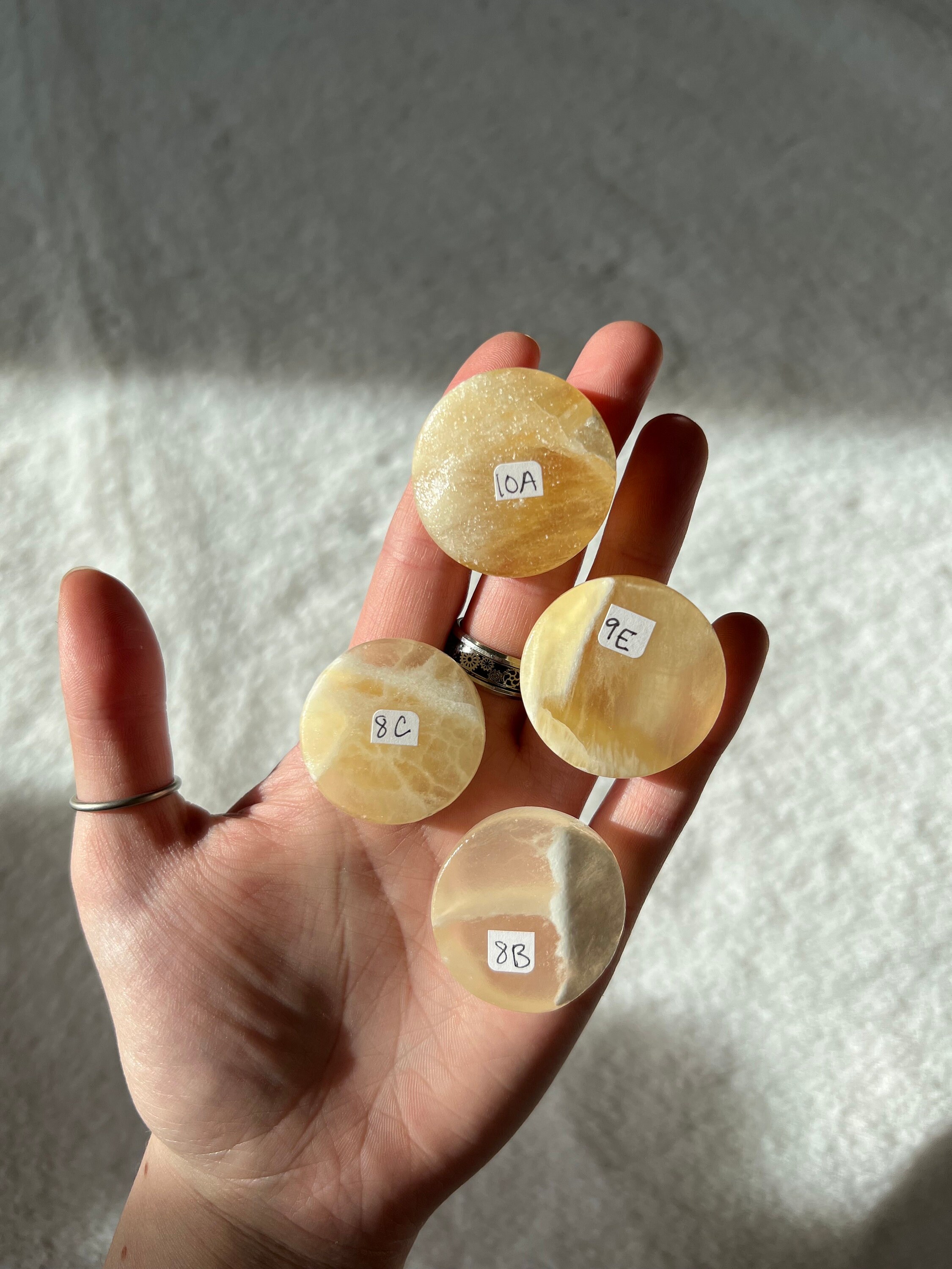 Honeycomb Calcite Crystal Coin Calcite Yellow Calcite Palmstone Mini ...