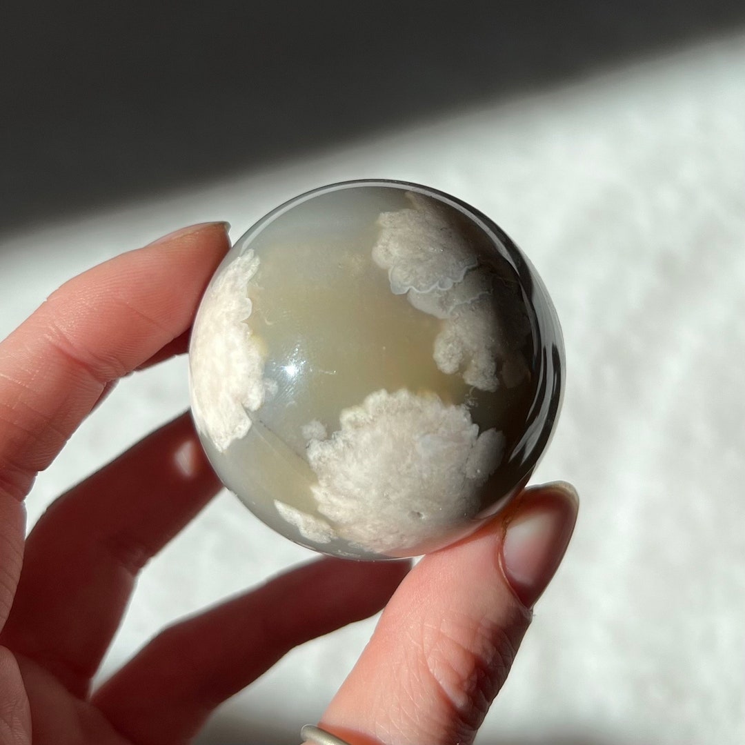 Flower Agate Sphere Cherry Blossom Sakura Agate Sphere Flower Agate ...