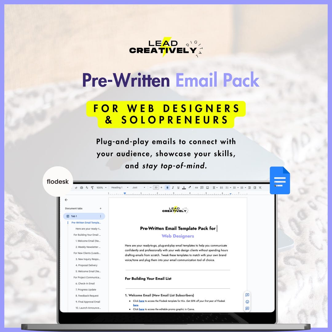 Pre-written Email Templates Pack for Web Designers (+ BONUS Flodesk ...