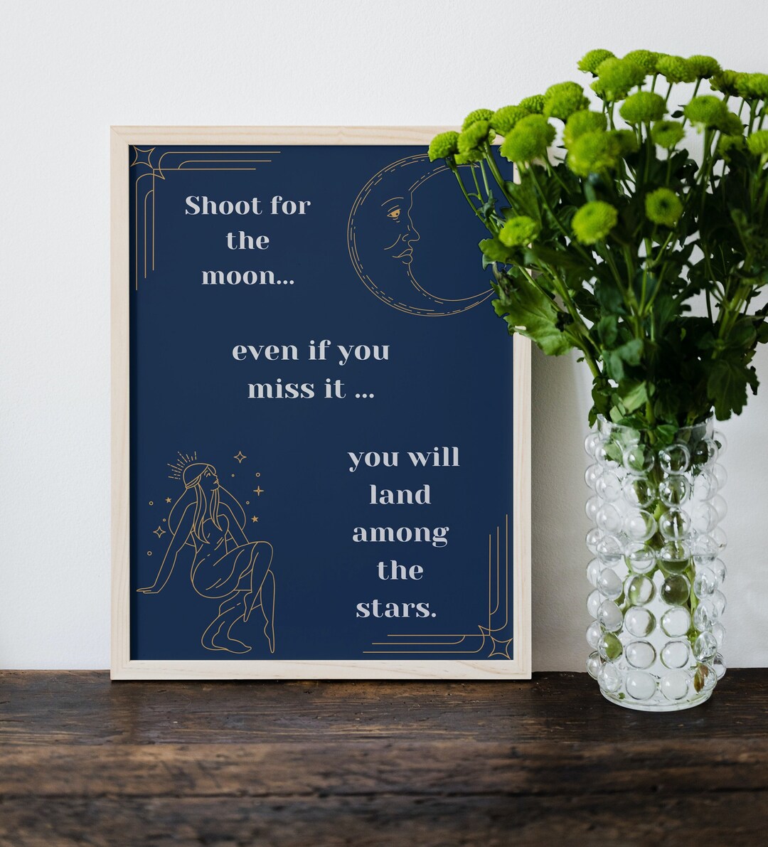 Shoot for the Moon Motivational Quote Wellness Poster - Etsy