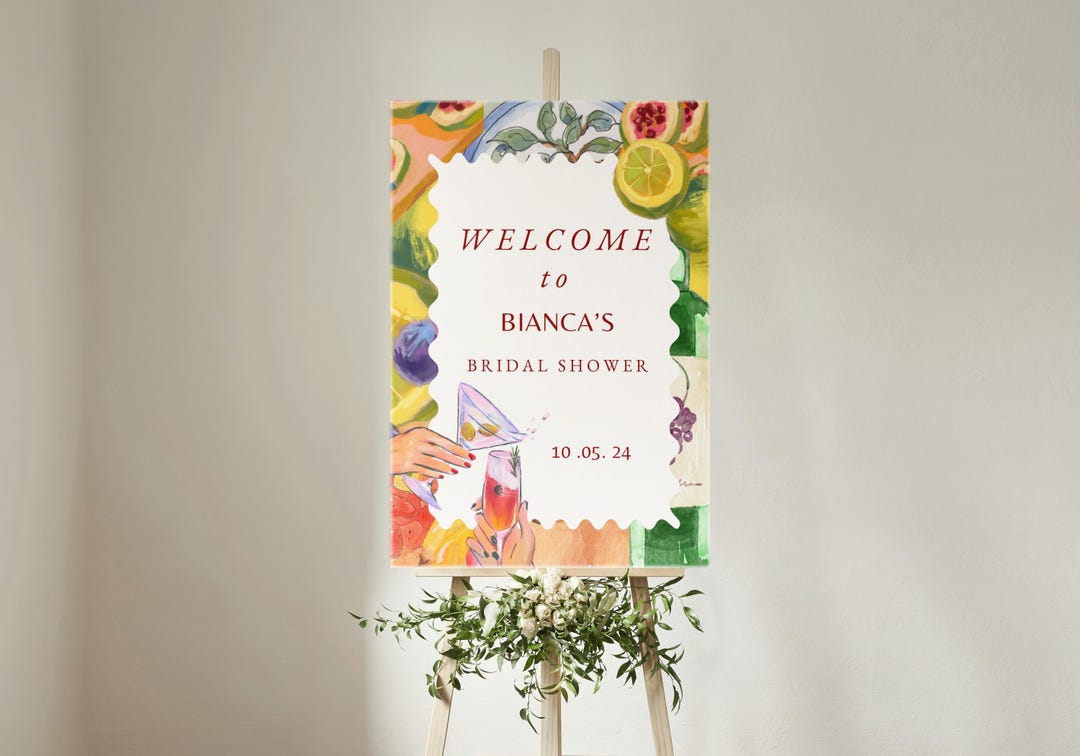 Mediterranean Welcome Sign TEMPLATE | Editable | Printable | Poster ...