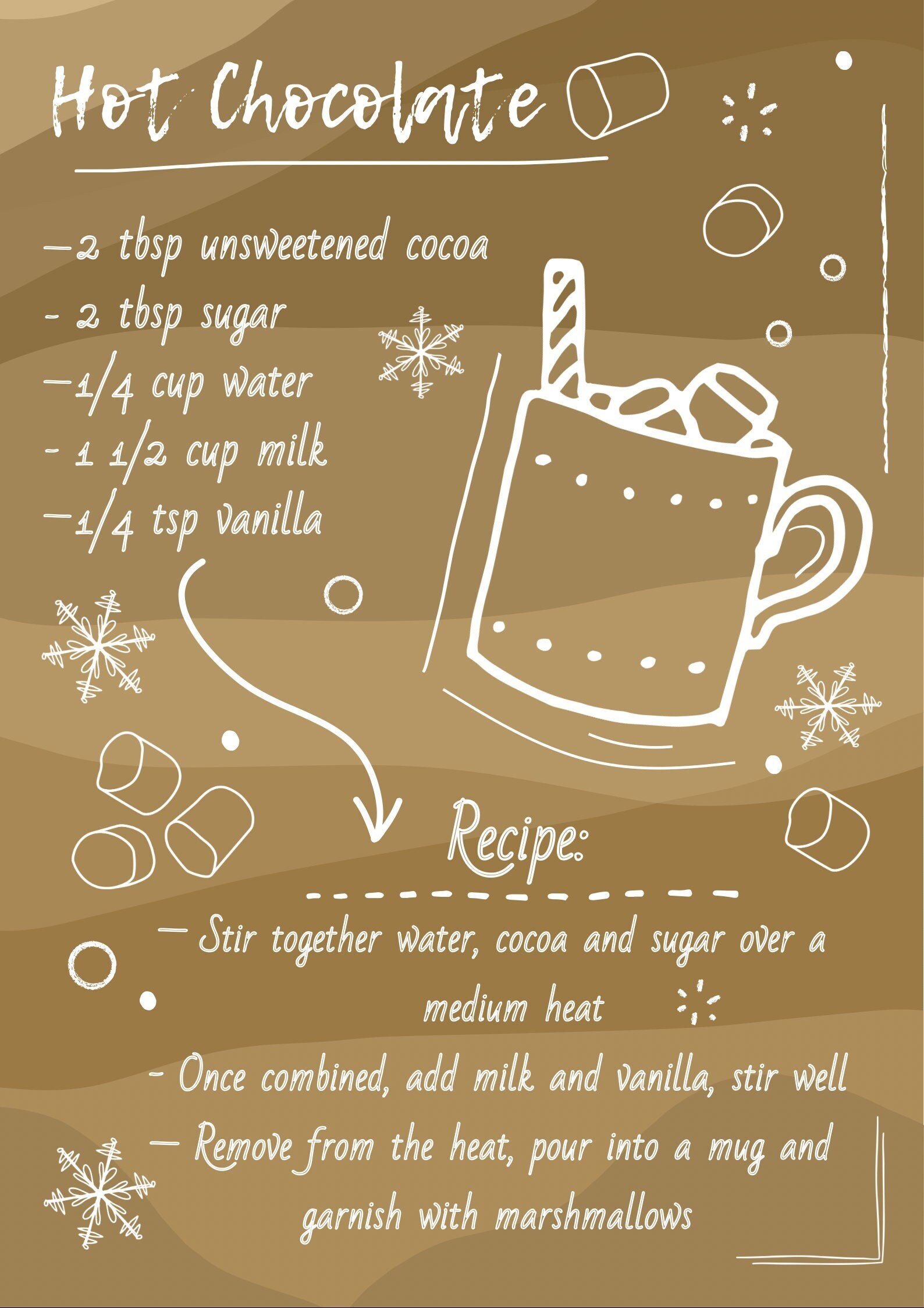 Cozy Fall-winter Printable Home Art Decor Hot Choco Digital Instant ...