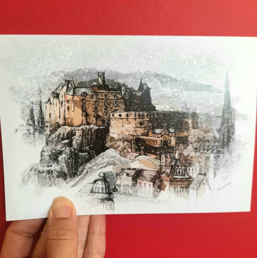 Edinburgh Castle Christmas Card - Etsy