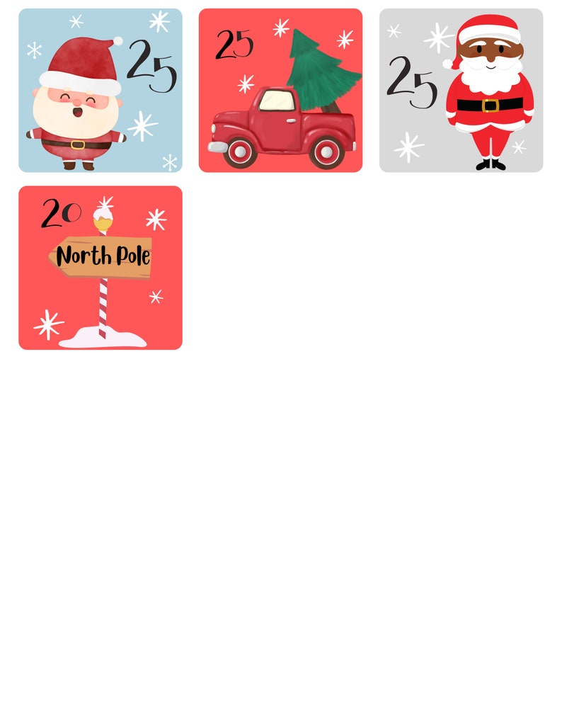 Calendrier De L'avent Noël Advent Calendar Countdown Décompte Printable ...