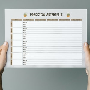 Pression Artérielle Tableau à Imprimer, Digital Blood Pressure Chart in ...