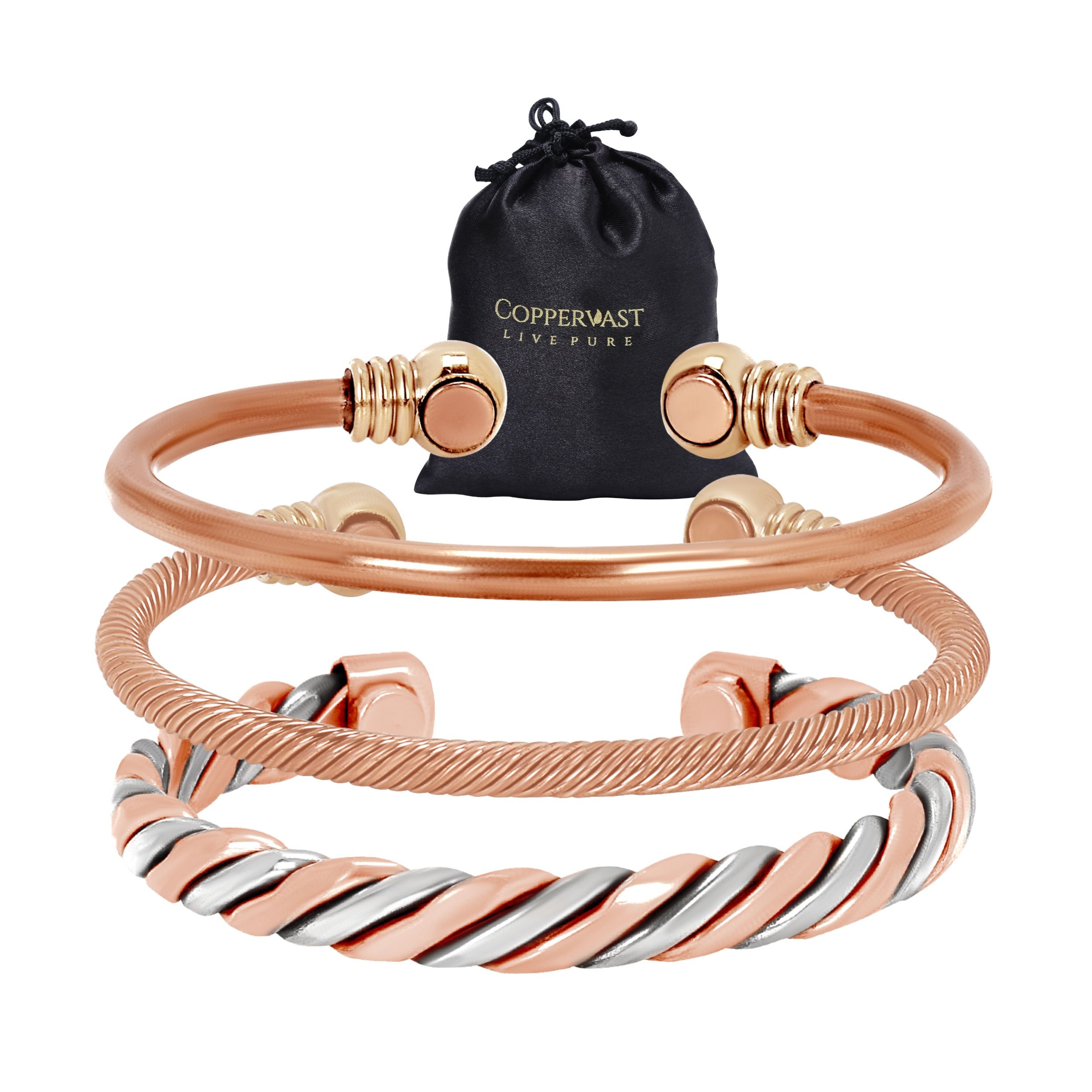 Handmade Copper Bracelet Set: Magnetic Therapy for Joint Pain Relief - Etsy